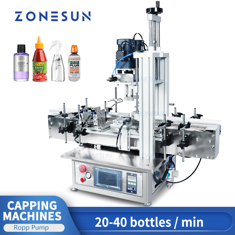ZONESUN Ropp Pump Pneumatic Vial Desktop Screw Automatic Capping ...